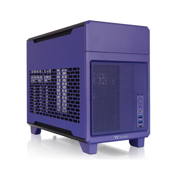 Thermaltake サーマルテイク デュアルチャンバーデザイン Mini-ITX対応PCケース ▼カラー：パープル系 ▼サイドパネル：メッシュ ▼対応マザー形式：Mini-ITX ▼USB3.0コネクタ数：2 ▼USB-Cコネクタ数：1...