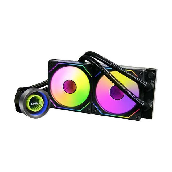 Lian Li リアンリー 240mmラジエータ簡易水冷CPUクーラー ▼対応ソケット intel：1700/1200/115x ▼対応ソケット AMD：AM5/AM4 ▼ファンサイズ：120mm×2 （240mm） ▼色：ブラック系 ▼L...