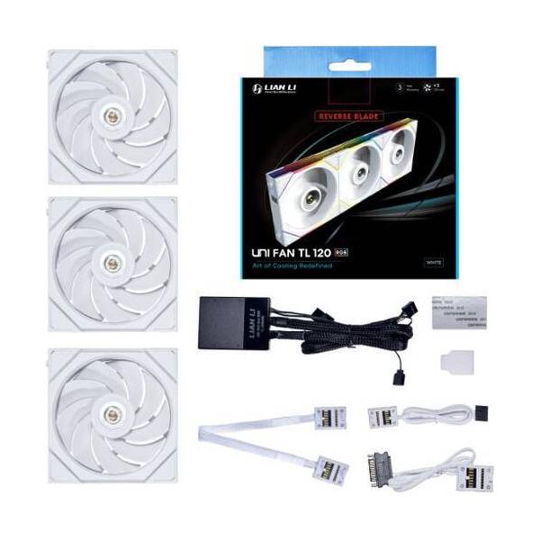 Lian Li リアンリー 左右独立したカラーやイルミネーション効果を設定可能なLEDライン 2300rpm 120x124mm 3個入り ▼サイズ：12cm ▼（最大）ファン回転数：2300rpm ▼LED：ARGB ▼フレームカラー：ホ...