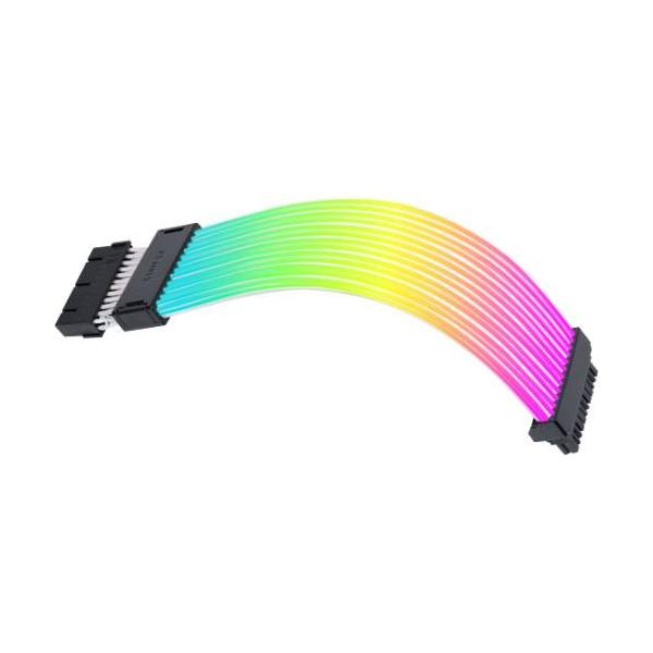 Lian Li リアンリー ケース内部を鮮やかに彩るARGBエクステンションケーブル ▼コネクタ数：2 ▼コネクタ形状1：24pinオス ▼コネクタ形状2：24pinメス ▼長さ：26cm