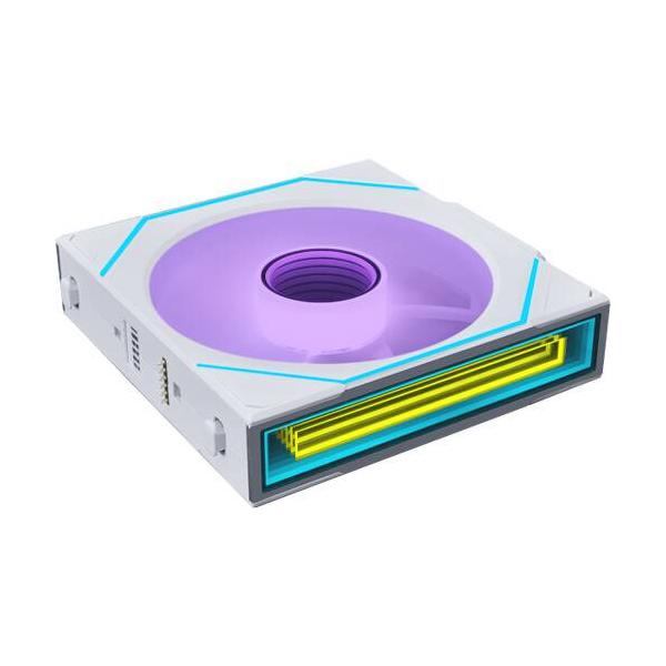Lian Li リアンリー ワイヤレスモデル 120mm角ファン　1個入り　リバースモデル ▼サイズ：12cm ▼（最大）ファン回転数：2200rpm ▼LED：ARGB ▼フレームカラー：ホワイト ▼接続方式：4pin (PWMファン)