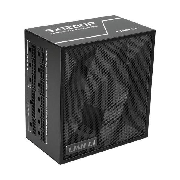 Lian Li リアンリー 80PLUS Platinum認証 100%日本製105℃コンデンサ 1200W電源 ▼規格：ATX12V Ver 3 ▼定格出力：1200W ▼80PLUS認証：PLATINUM ▼奥行：140mm