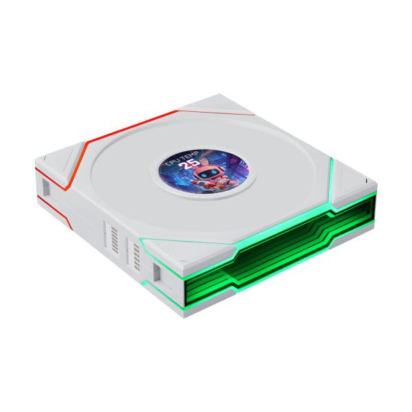 Lian Li リアンリー 1.8インチLCD 28mm厚 120mm角ファン 1個パック リバースモデル ▼サイズ：12cm ▼（最大）ファン回転数：1900rpm ▼LED：ARGB ▼フレームカラー：ホワイト ▼回転の向き：リバース