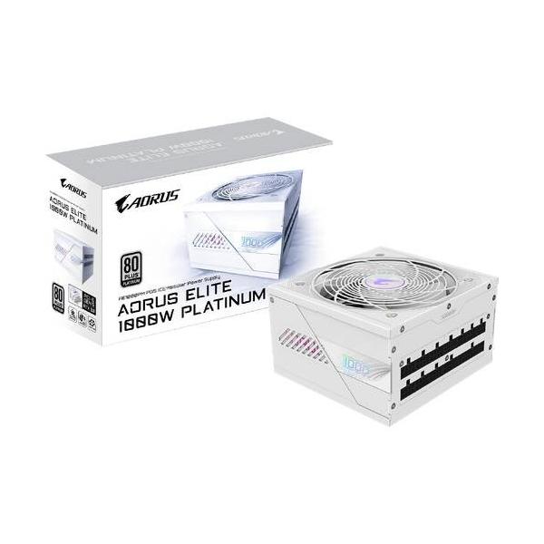 GIGABYTE ギガバイト 長さ140mmのコンパクトデザイン 80PLUS Platinum認証 1000W ホワイト電源 ▼規格：ATX12V Ver 3 ▼定格出力：1000W ▼80PLUS認証：PLATINUM ▼奥行：140mm