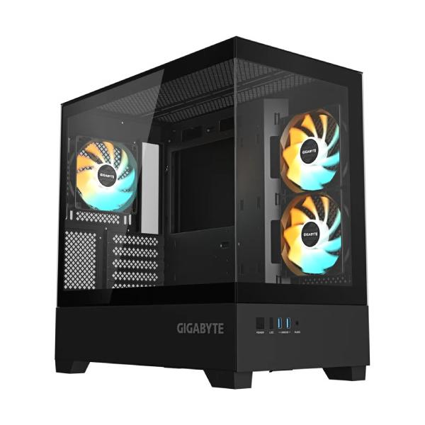GIGABYTE ギガバイト パノラミックガラスサイドパネル　MicroATX対応 PCケース ▼カラー：ブラック系 ▼ピラーレス：対応 ▼サイドパネル：ガラス ▼対応マザー形式：Micro ATX 、Mini-ITX ▼重量：6.45kg...