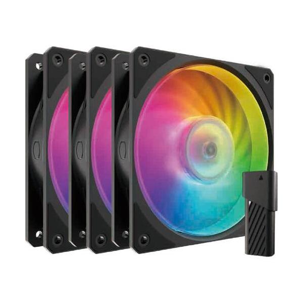 CoolerMaster クーラーマスター 高機能ケースファン ARGB対応 120mmファン3個入り ▼サイズ：12cm ▼（最大）ファン回転数：2400rpm ▼LED：ARGB ▼フレームカラー：ブラック系 ▼接続方式：4pin (P...