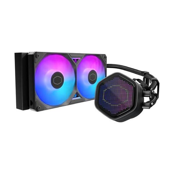 CoolerMaster クーラーマスター 240mmラジエーター搭載 一体型水冷クーラー　Pixel LEDモデル ▼対応ソケット intel：1851/1700 ▼対応ソケット AMD：AM5/AM4 ▼ファンサイズ：120mm×2 （...