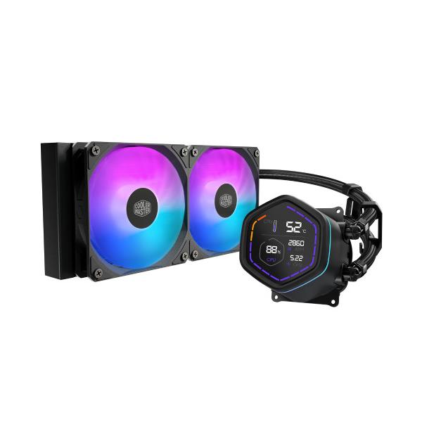 CoolerMaster クーラーマスター デジタルパネルポンプカバー搭載 デュアルチャンバーポンプ 240mm一体型水冷クーラー ▼対応ソケット intel：1851/1700 ▼対応ソケット AMD：AM5/AM4 ▼ヒートシンク素材：...