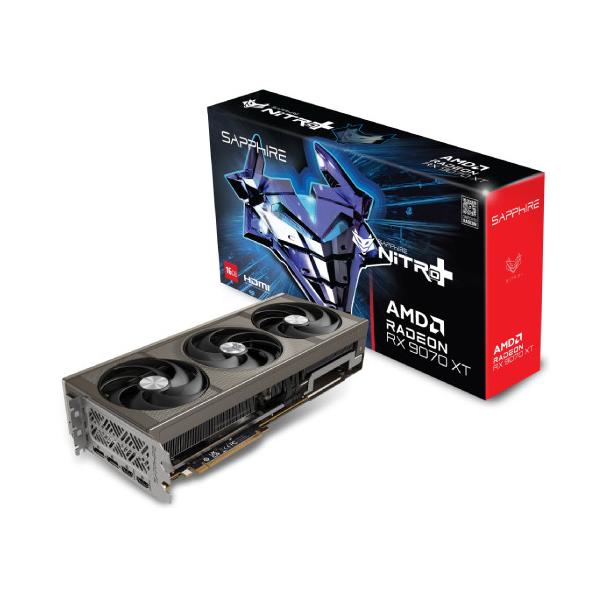 SAPPHIRE 3.2スロット占有　Radeon RX 9070 XT搭載　グラフィックボード ▼ビデオチップ：Radeon RX 9070 XT ▼コアクロック：3060MHz ▼搭載メモリ：16GB GDDR6