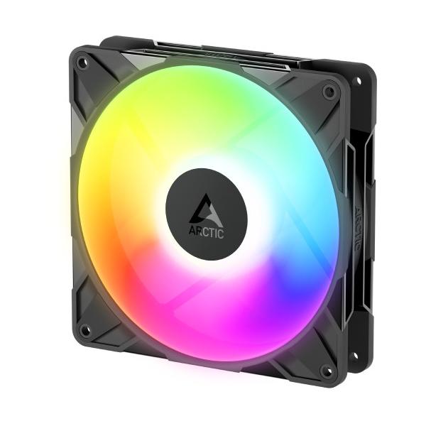 Arctic 30mm厚 最大2650rpm リバース回転モデル 140mm角ファン ▼サイズ：14cm ▼（最大）ファン回転数：2650rpm ▼LED：ARGB ▼フレームカラー：ブラック系 ▼接続方式：4pin (PWMファン) ▼回...