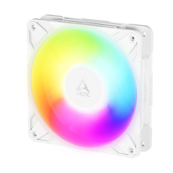 Arctic 27mm厚 最大3000rpm リバース回転モデル 120mm角ファン ▼サイズ：12cm ▼（最大）ファン回転数：3000rpm ▼LED：ARGB ▼フレームカラー：ホワイト ▼接続方式：4pin (PWMファン) ▼回転...