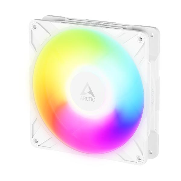 Arctic 30mm厚 最大2650rpm リバース回転モデル 140mm角ファン ▼サイズ：14cm ▼（最大）ファン回転数：2650rpm ▼LED：ARGB ▼フレームカラー：ホワイト ▼接続方式：4pin (PWMファン) ▼回転...