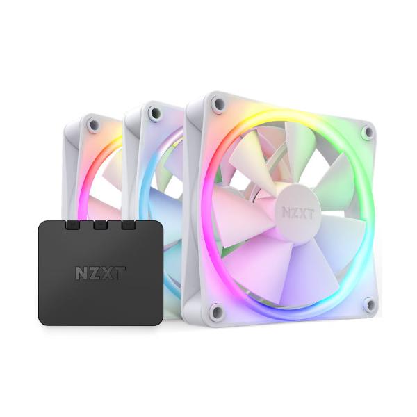 NZXT エヌズィーエックスティー 18個のARGB LED搭載 120mmファン 3個＋コントローラー ▼サイズ：12cm ▼（最大）ファン回転数：1800rpm ▼LED：ARGB ▼フレームカラー：ホワイト ▼接続方式：4pin (P...