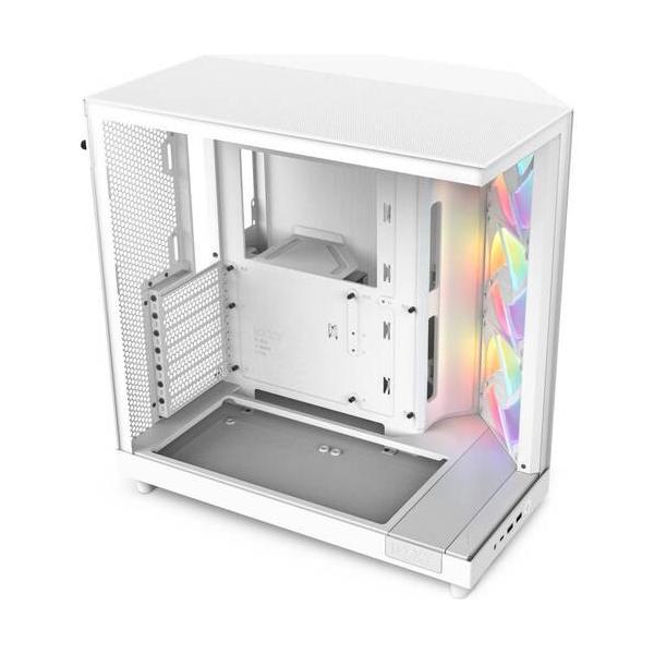 NZXT エヌズィーエックスティー RGBファン3基搭載　天面が多孔パネルのミドルタワーPCケース ▼カラー：ホワイト ▼ピラーレス：対応 ▼サイドパネル：ガラス ▼対応マザー形式：ATX 、Micro ATX 、Mini-ITX ▼重量：...