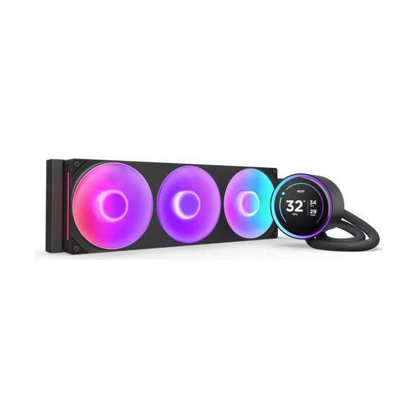 NZXT エヌズィーエックスティー 2.72インチ LCDディスプレイ &amp; RGB搭載 360mm 簡易水冷CPUクーラー ▼対応ソケット intel：1851/1700 ▼対応ソケット AMD：AM5/AM4 ▼ファンサイズ：12...