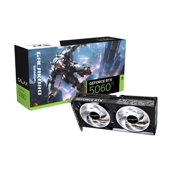 玄人志向 クロウトシコウ 2スロット占有 GeForce RTX 5060Ti 搭載 グラフィックボード ▼ビデオチップ：GeForce RTX 5060 Ti ▼コアクロック：2587MHz ▼搭載メモリ：8GB GDDR7