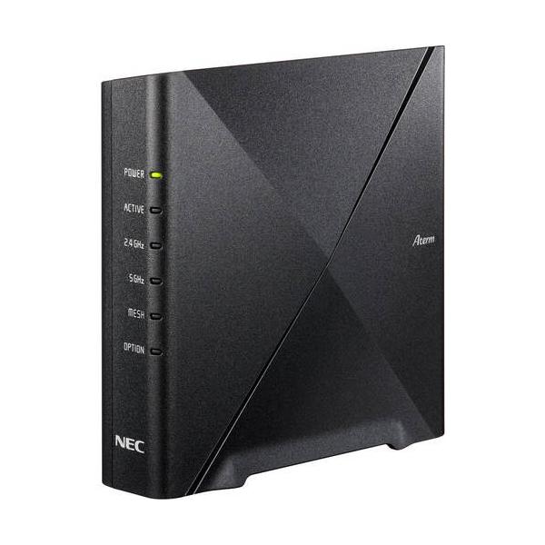 NEC エヌイーシー Wi-Fi 6対応ホームルータ ▼WAN側I/F：GbE ▼有線LAN I/F：3 ▼無線LAN規格：IEEE 802.11ax/ac/n/g/a/b ▼幅：46mm ▼奥行：145mm ▼高さ：145mm ▼重量：300g