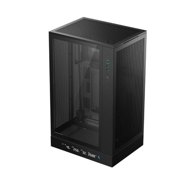 DEEPCOOL 強化ガラスパネル+高エアフローメッシュデザイン　デジタルパネル搭載　MicroATX対応 PCケース ▼カラー：ブラック系 ▼サイドパネル：ガラス ▼背面コネクタ：対応 ▼対応マザー形式：Micro ATX 、Mini-I...
