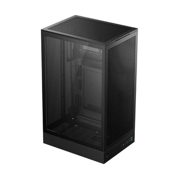 DEEPCOOL 強化ガラスパネル+高エアフローメッシュデザイン　MicroATX対応 PCケース ▼カラー：ブラック系 ▼サイドパネル：ガラス ▼背面コネクタ：対応 ▼対応マザー形式：Micro ATX 、Mini-ITX ▼重量：6.8...