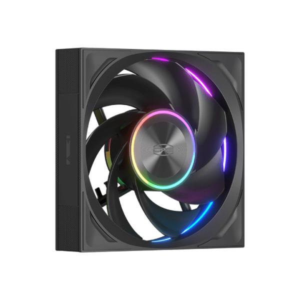 CPS 28mm厚 3つのモードを備えたスピードコントロール 120mm角ファン リバースモデル ▼サイズ：12cm ▼（最大）ファン回転数：3000rpm ▼LED：ARGB ▼フレームカラー：ブラック系 ▼接続方式：4pin (PWMファン)