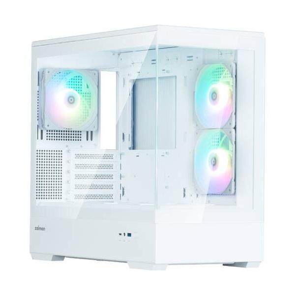 ZALMAN ザルマン ミニタワー型ピラーレスPCケース　ARGB対応PWMファン、GPUブラケット付属 ▼カラー：ホワイト ▼ピラーレス：対応 ▼サイドパネル：ガラス ▼対応マザー形式：Micro ATX 、Mini-ITX ▼重量：8k...