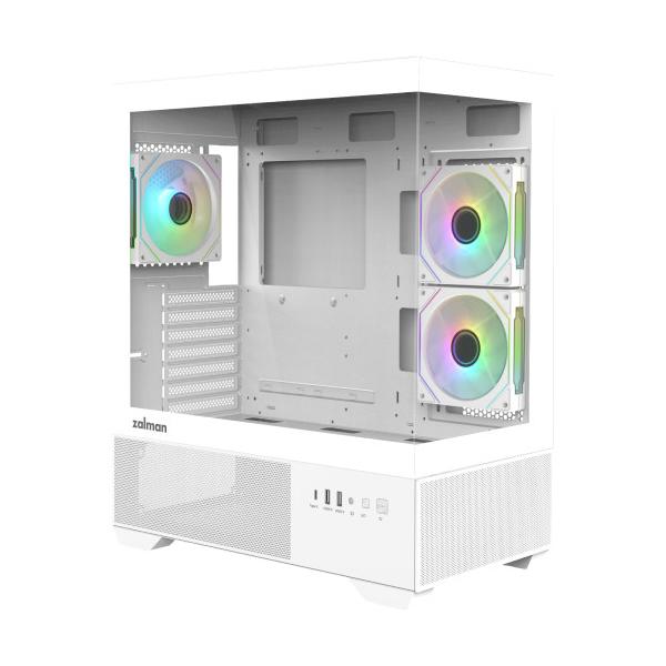 ZALMAN ザルマン ピラーレスデザイン ATX対応ミドルタワーPCケース ▼カラー：ホワイト ▼ピラーレス：対応 ▼サイドパネル：ガラス ▼対応マザー形式：ATX 、Micro ATX 、Mini-ITX ▼重量：6.1kg ▼内部3....