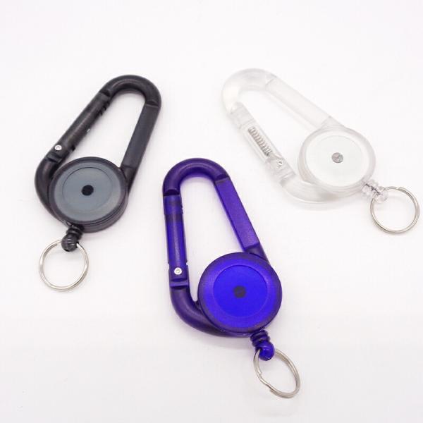カラビナ+リールキーホルダー RIK 全長90mm 1個 カラビナ  メンズ レディース キッズ キーリング 鍵 アクセサリー パーツ アクセサリーパーツ ストラップ 伸縮 伸びる 落下防止 アウトドア