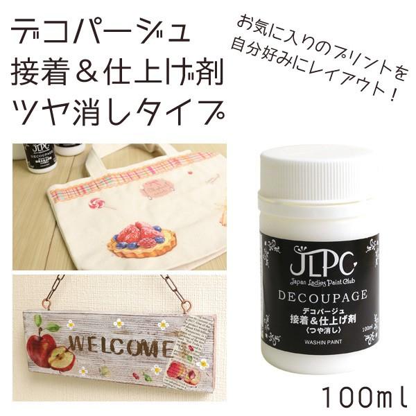 ニス専門メーカーがお届けする国産のデコパージュ専用の接着&amp;仕上げ剤です。乾燥が早く、匂いも少ないので手軽にデコパージュを楽しむことができ、落ち着きのあるつや消し仕上げが特徴です。この1本で接着と仕上げの両方ができます。■容量：100...