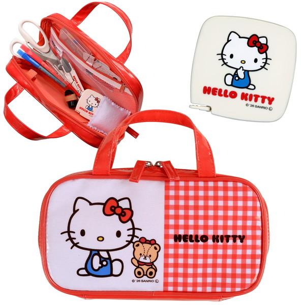 ■セット内容ステンレス裁ちはさみ 20ｃｍ糸切りはさみ自動巻きメジャー 2ｍニードルセット（プラケース）ピンクッションポリエステル糸4色チョークペンシルリッパーひもとおし（ハサミ式）セル皮ゆびぬき（短針用）長皿皮ゆびぬき（長針用）糸通しケー...