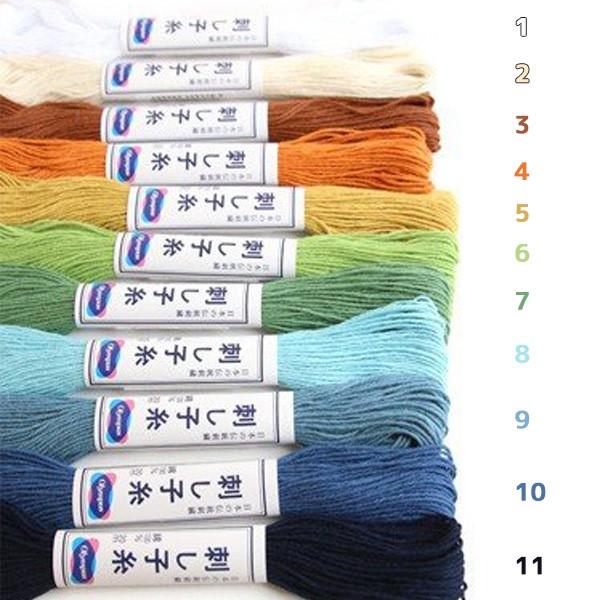 ■サイズ/1かせ約20m■素材/綿100%自然な風合いを大切にし、花ふきんなど刺し子専用に開発した糸。毛羽立ちが少なくふっくらと刺し上がります。カラーも揃い、様々な表情の刺し子が楽しめます。