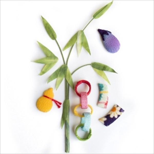 七夕のちりめんパーツ(押絵タイプ)を集めたセットです。■セット内容:笹　15×8cmなす　1.5×3cmひょうたん　1.5×2cm輪かざり　1.5×5.5cm短冊　1.5×3cm