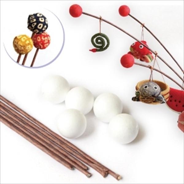 スチロール玉をちりめんや和紙で包むだけで簡単にしだれ飾りができます。■セット内容スチボール15mm×5個しだれ飾り用ワイヤー(ブラウン) 2mm×50cm×5本