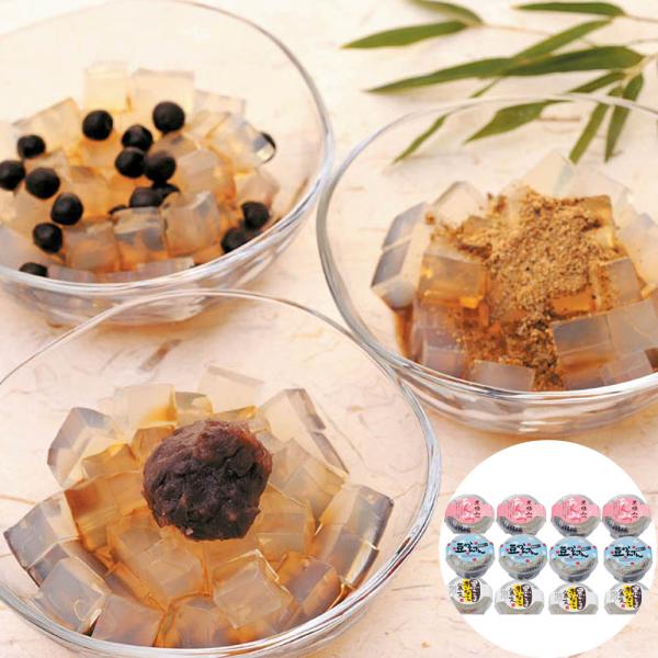 国内産の天草を直接煮出して作ったしなやかでコシのある寒天に北海道産の小豆あんと、甘さを控えたコクのある黒蜜を添えた甘味処好きにはたまらない一品です。■配送不可地域：離島は配送不可■温度帯：常温■原材料名／食品添加物：●あんみつ：天草(国産)...