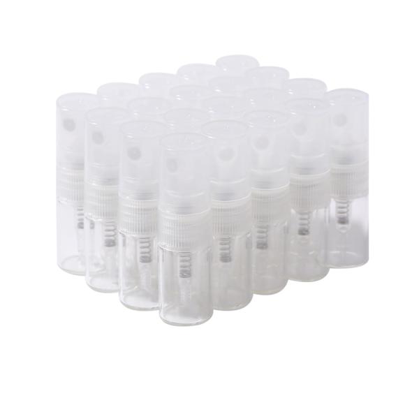 この商品について【ガラス製スプレーボトル】きめ細かく噴射します。【20本セット】2ml,3ml,5ml,10mlの4サイズをご用意しています。【様々な用途に】香水やアルコールなどの小分けに最適です。【商品詳細】本体：20本、サイズ：10ml...