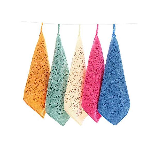 ★併売のため、在庫切れの際はご了承ください。発送委託により倉庫業者がお届けする場合がございます★【商品サイズ】：25×25cm【パッケージ内容】：うさぎ柄ループタオル 5枚（5色）セット【乾く速い】：匂いがある原因は、湿気による細菌の繁殖で...