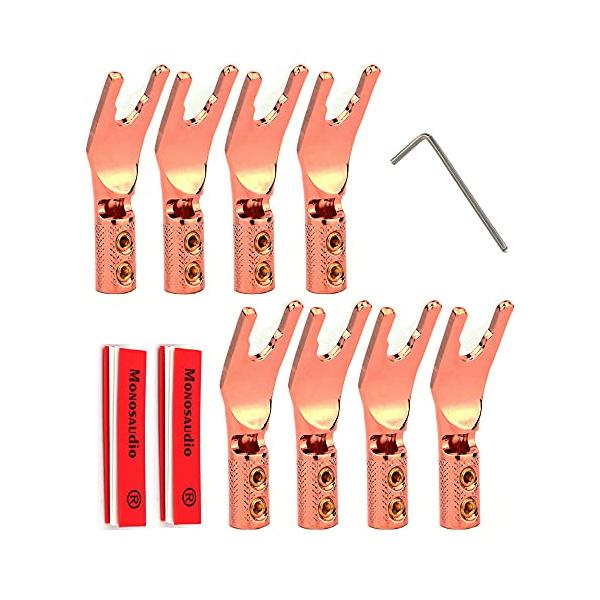 ★併売のため、在庫切れの際はご了承ください。発送委託により倉庫業者がお届けする場合がございます★99.998%純銅導体ダブルスクリューロックカラー：ロジウムメッキ最大3.0--4.2mm(6-15awg)のワイヤサイズに簡単に適合パッケージ...