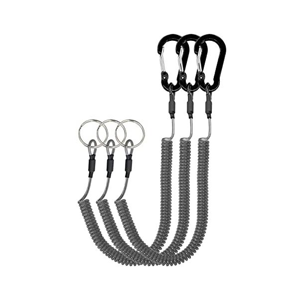 ★併売のため、在庫切れの際はご了承ください。発送委託により倉庫業者がお届けする場合がございます★コード全長：32.5cm　カールコード部分長：16cm　最大伸長：150cm　最大安全耐荷重：6kg　 3本セット直径0.3mmのワイヤーが内蔵...