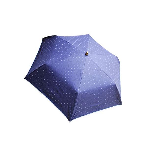 ★併売のため、在庫切れの際はご了承ください。発送委託により倉庫業者がお届けする場合がございます★ＵＶカット 折りたたみ傘 楽折りミニ 50cm ドット ネイビー 27517