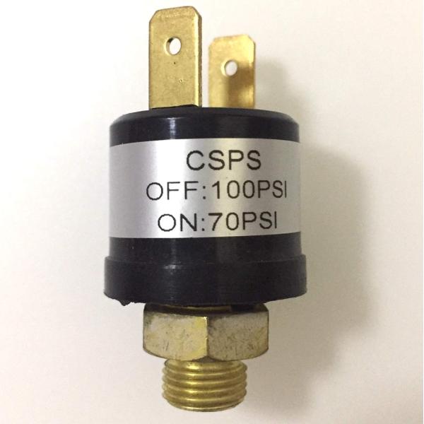 ★併売のため、在庫切れの際はご了承ください。発送委託により倉庫業者がお届けする場合がございます★【商品概要】エアサス、エアホーンなどエアータンク用のプレッシャースイッチです。70PSiでスイッチが入り100PSiでスイッチが切れます。ネジ径...