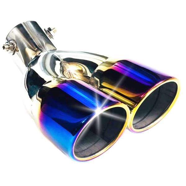 ★併売のため、在庫切れの際はご了承ください。発送委託により倉庫業者がお届けする場合がございます★【商品概要】大口径 デュアル タイプ で チタンカラー の 焼け色 も 美しい 高品質 ステンレス 製 の マフラーカッター です。純正 の 貧...