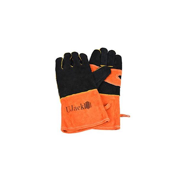 ★併売のため、在庫切れの際はご了承ください。発送委託により倉庫業者がお届けする場合がございます★焚火やバーベキュー、薪ストーブ、溶接作業などに便利な牛革製のキャンプグローブです。手首まで保護するロング仕様で縫製糸までこだわって作りました。指...