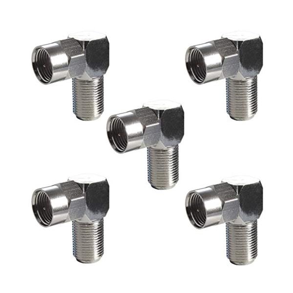 ★併売のため、在庫切れの際はご了承ください。発送委託により倉庫業者がお届けする場合がございます★アンテナケーブルをＬ字に変換する際にご利用いただけます。片側：ネジ式（メス）片側：ネジ式（オス）5個入り