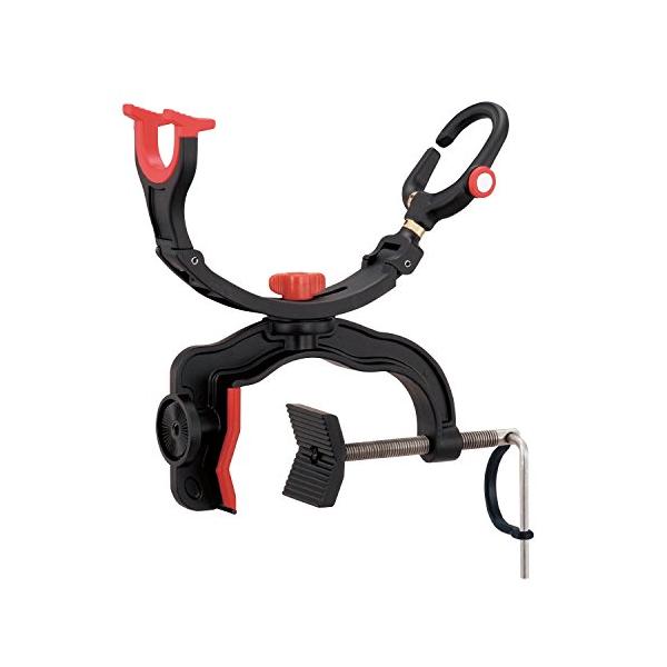 ★併売のため、在庫切れの際はご了承ください。発送委託により倉庫業者がお届けする場合がございます★タテヨコ取付、首振り、角度調節は自由自在!海釣り公園の手すりパイプや安全柵に最適です。有効取付径(径)40~100mm本体:アモルファス樹脂製、...