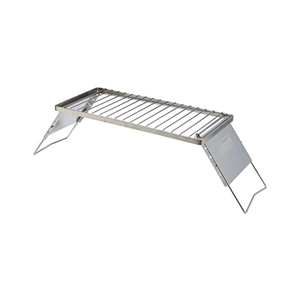 ★併売のため、在庫切れの際はご了承ください。発送委託により倉庫業者がお届けする場合がございます★【商品概要】使用サイズ:約46×21×12-20(ｈ)cm【商品説明】高さ調整が可能でシングルバーナーや焚火台と組み合わせて使える五徳 焼き網付...