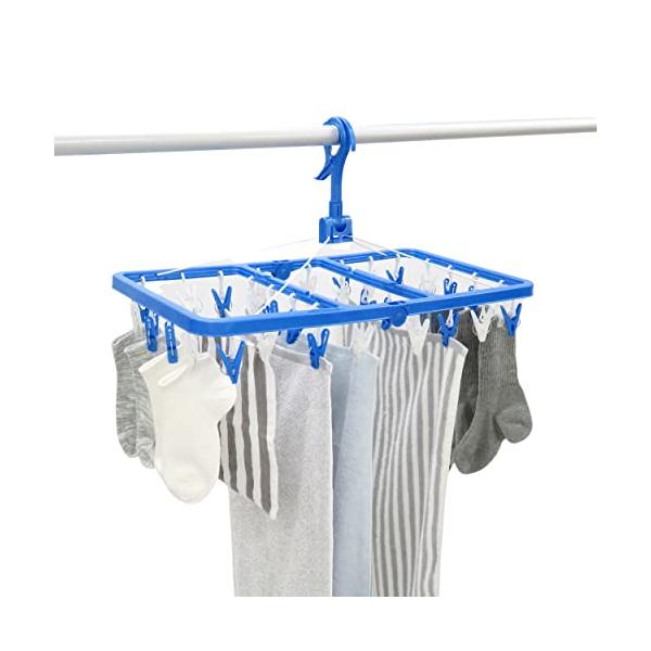 ★併売のため、在庫切れの際はご了承ください。発送委託により倉庫業者がお届けする場合がございます★【商品概要】材質：本体・ピンチ：ポリプロピレン、ワイヤー：鉄線、バネ：鋼線●33×60×32.5cm(展開時)●洗濯物がまとめて干せるピンチ32...