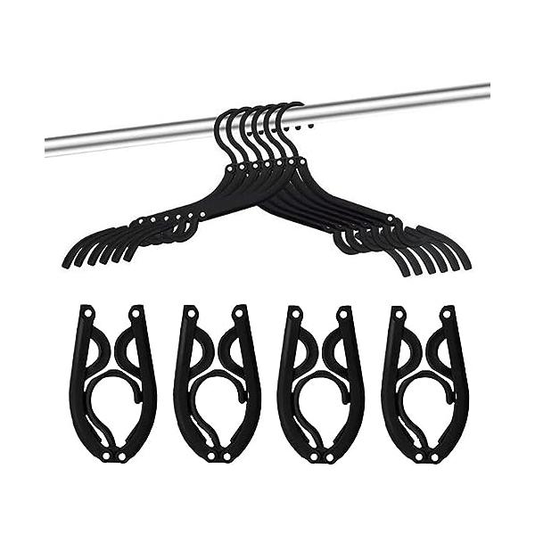 ★併売のため、在庫切れの際はご了承ください。発送委託により倉庫業者がお届けする場合がございます★【商品概要】?【さまざまなシーンで活躍】旅行、出張、キャンプなどで重宝する、多機能な折りたたみハンガーです。4個セットでお届けいたします。?【高...