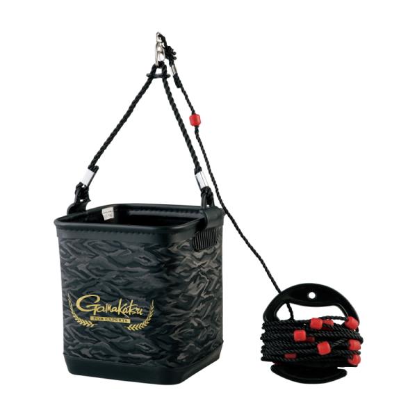 がまかつ Gamakatsu 水汲みバケツ(ロープ巻付) GM-2517 / 水汲み バケツ バッカン●巻き取りに便利な樹脂ストッパー付きロープを採用。●ロープは取り外し可能なナスカン式を採用。●汚れがつきにくく洗い落としやすい内部鏡面仕上...