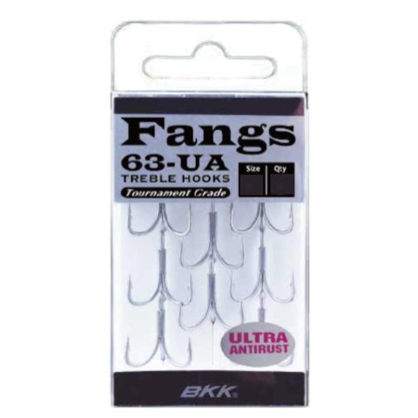 BKK ビーケーケー トレブルフック FANGS ファングス 63-UA / ルアーフック 釣り針 鈎ソルトフィッシングにおける強化フック。FANGS-62 < FANGS-63 大物に主導権を渡さないパワーファイトを可能にする。UA...