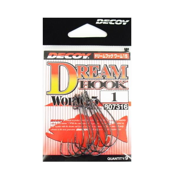 カツイチ デコイ ドリームフック ワーム15 DECOY DREAM HOOK WORM15 ルアー ワーム フック 針 ハリノセて、カケる！夢のフック！！ノーシンカー、スプリットショット、ライトキャロライナ、ヘビーキャロライナと一般に横方...