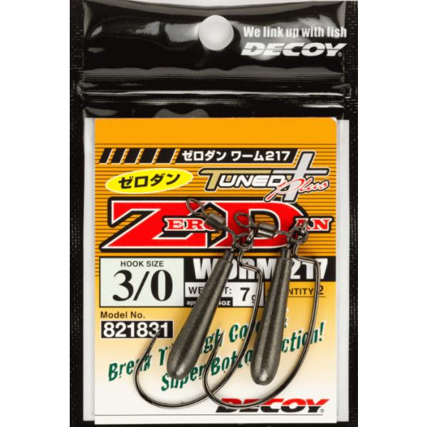 カツイチ DECOY ZERO-DAN ブラックバス ルアー ワーム フック シンカー「ゼロダン ワーム217」はスイベルへ直にシンカー、フックをセットしたハイレスポンスダウンショットシステムです。構造上カバーを貫きやすく、ボトム感知性能も...
